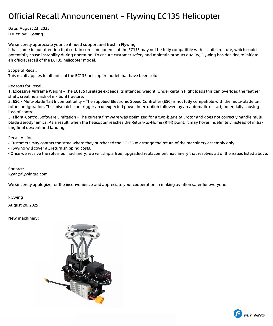 Flywing Store - Official Store for H1 flight controller helicopter ...